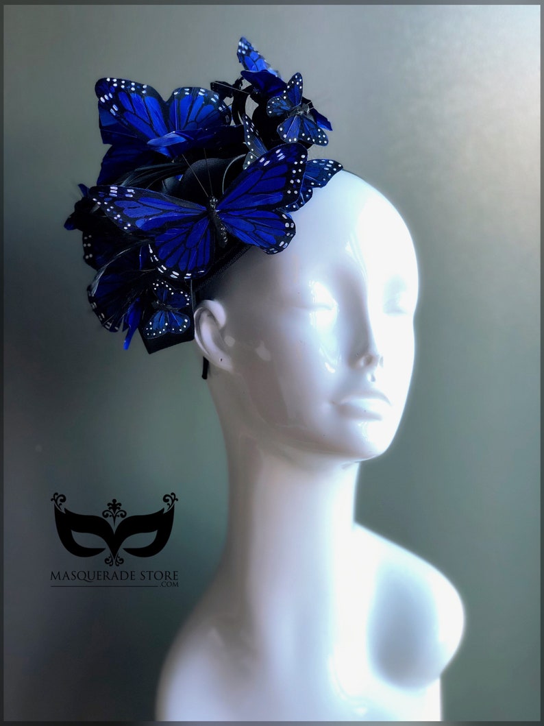 Blue Butterfly Fascinator Blue Butterfly Headpiece Blue - Etsy