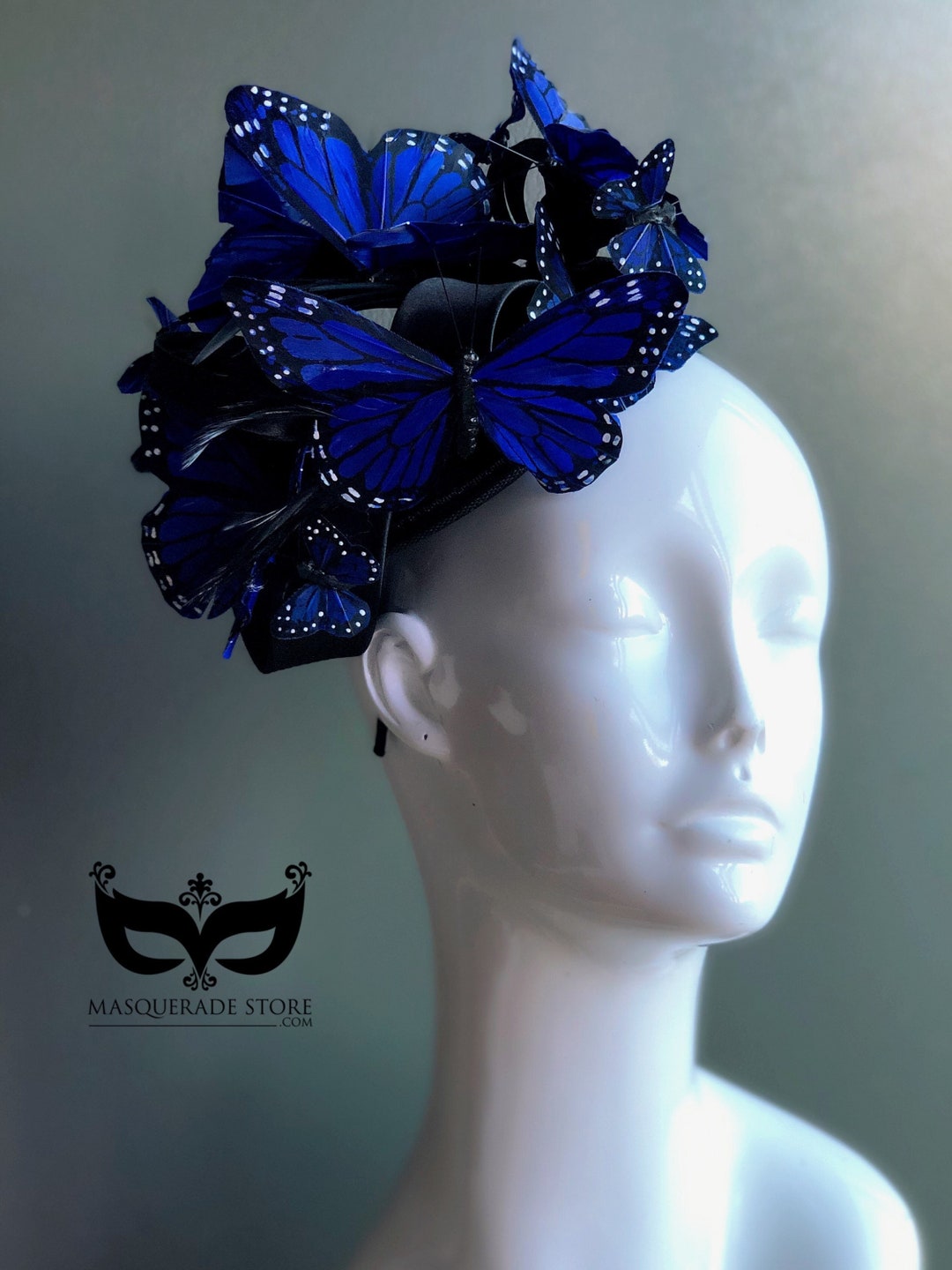 Blue Butterfly Fascinator, Blue Butterfly Headpiece, Blue Fascinator ...