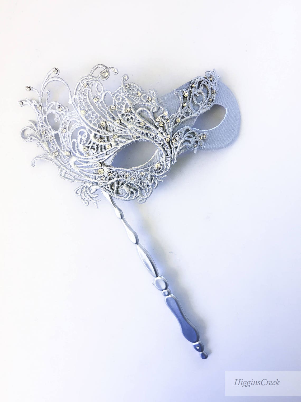 Silver Goddess Luxury Masquerade Mask With Handheld Stick and - Etsy