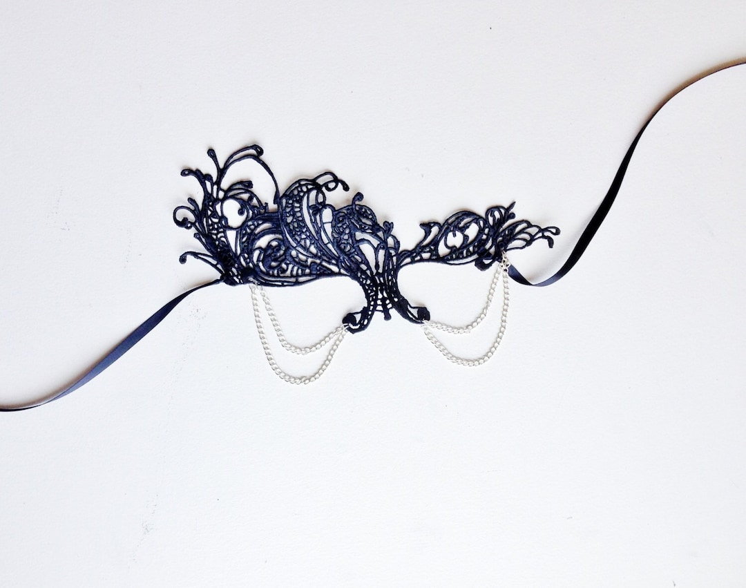 Masquerade Mask CHAINS Lace Mask With Chain Face Chains - Etsy