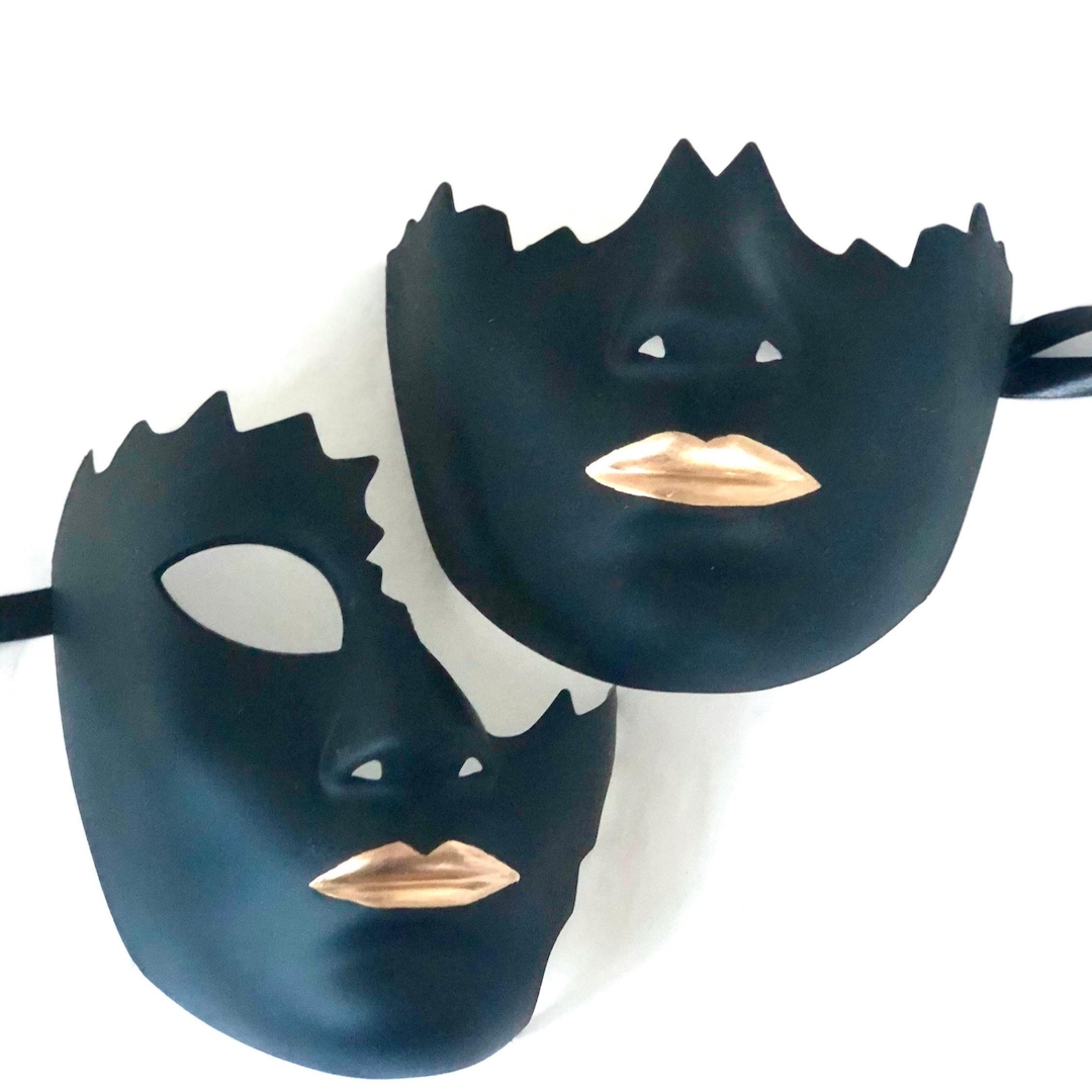 Half Face Masquerade Party Mask - Asymmetrical Cut Lightweight Costume ...