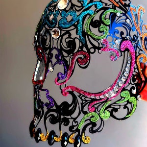 Day of the Dead Sugar Skull Mask La Mascara Colorful Masquerade Mask ...