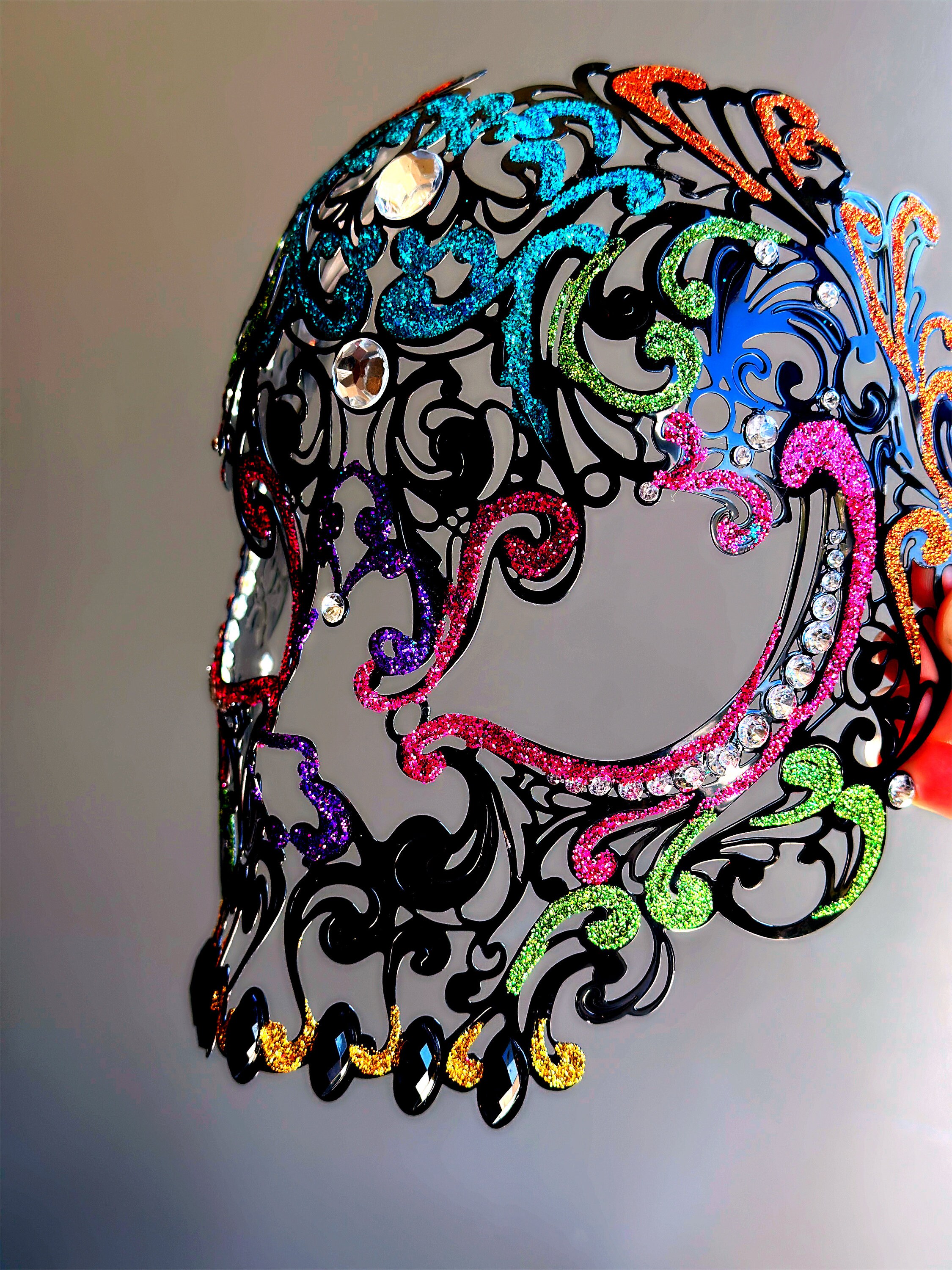 Day of the Dead Sugar Skull Mask La Mascara Colorful Masquerade Mask ...