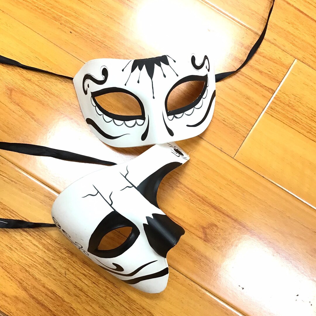 Couples Day of the Dead Masks, Sugar Skull Masks, Masquerade Mask, Dia ...