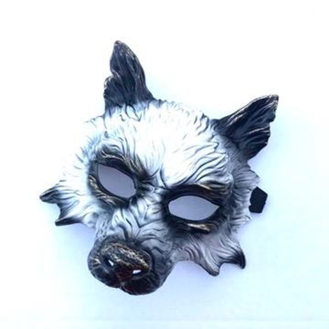 DIY Wolf Mask White or Black Primer Coated Mask Base Animal Halloween ...