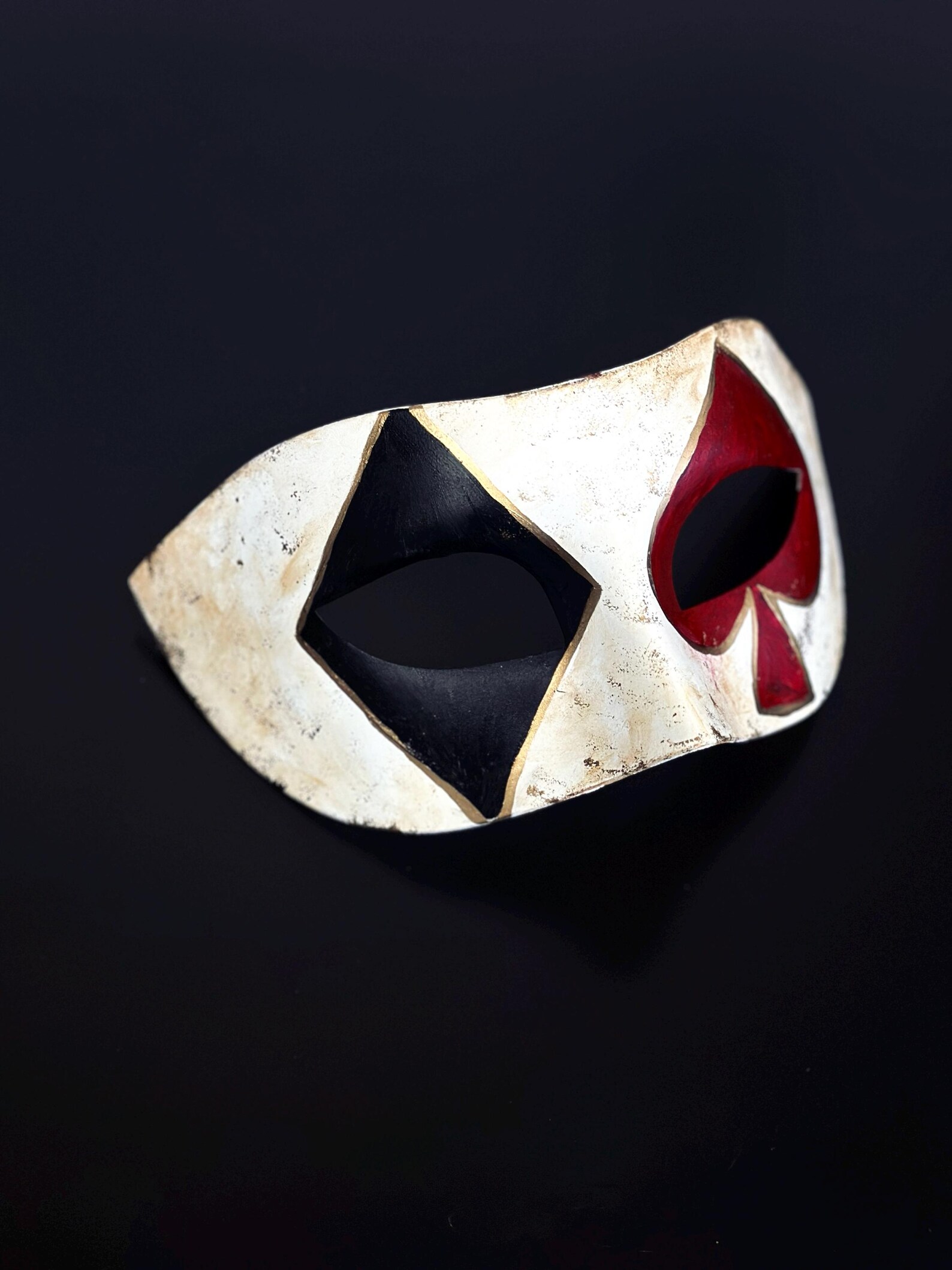 Pierrot Masquerade Mask Red Mens Mask Jester Clown Costume Mask ...