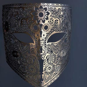 Red and Black Two Tone Full Face Mens Masquerade Mask Halloween Mask ...