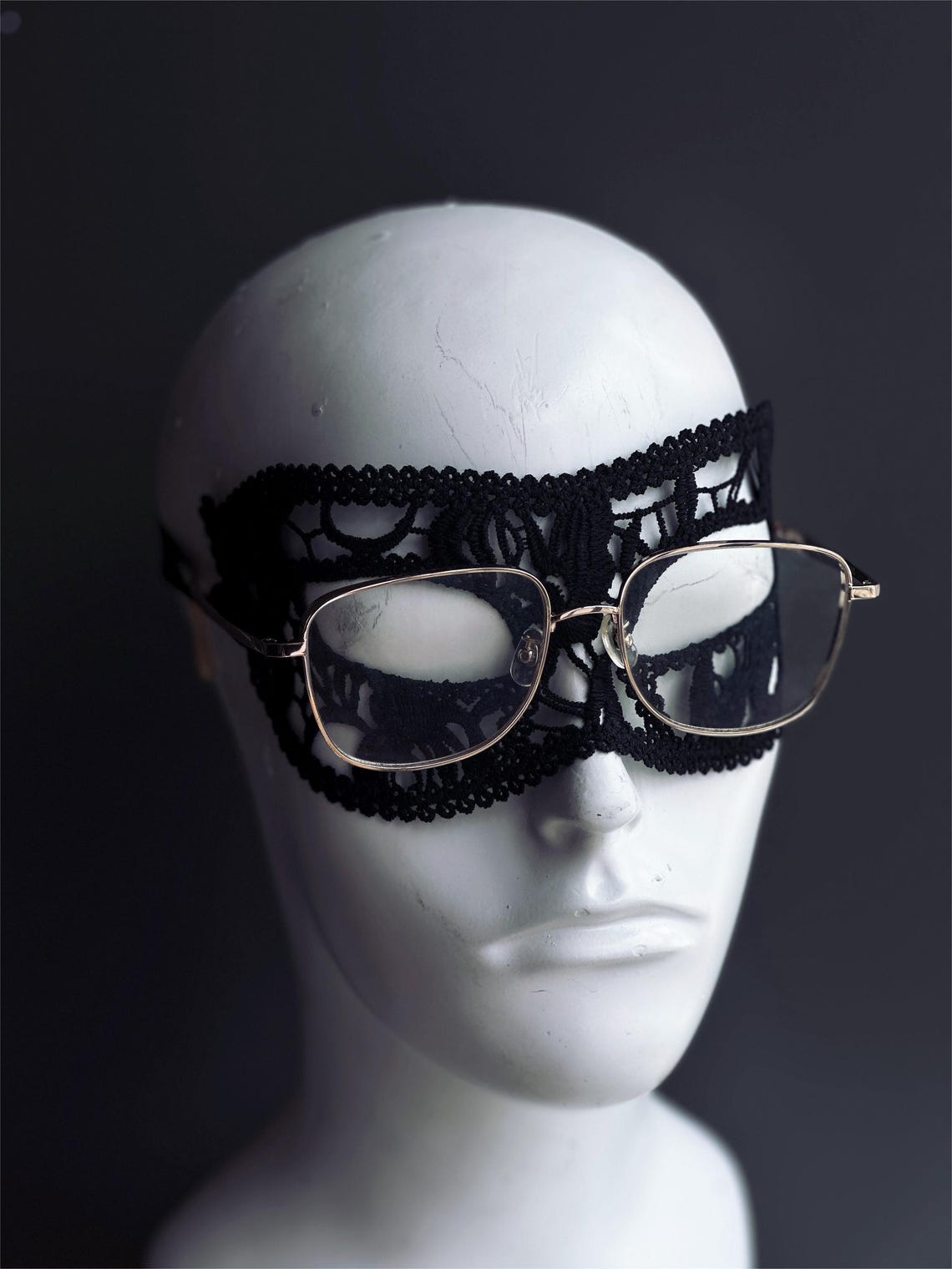 Black Lace Mens Eyeglass Friendly Masquerade Mask - Etsy