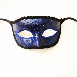Navy Blue Mens Masquerade Mask, Mens Venetian Mask in Blue Sapphire ...