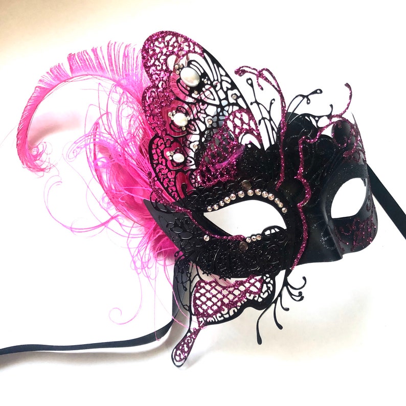 Fuchsia Pink Masquerade Mask Women Masquerade Party Hot Pink - Etsy