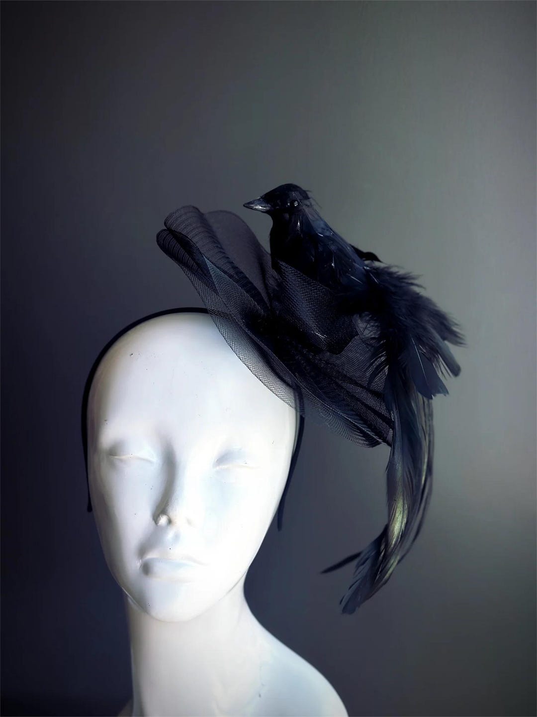 Black Bird Fascinator Rook Raven Crow Bird Hat - Etsy