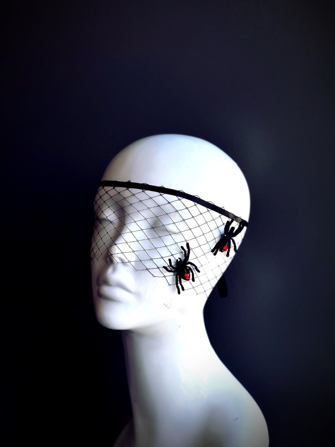 Spider Fishnet Veil Halloween Costume - Black - Adult - Etsy