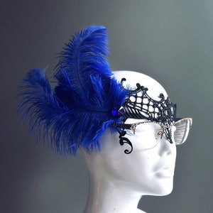Masquerade Mask for Eyeglasses - White Feather Mask - Eye Glass Masks ...