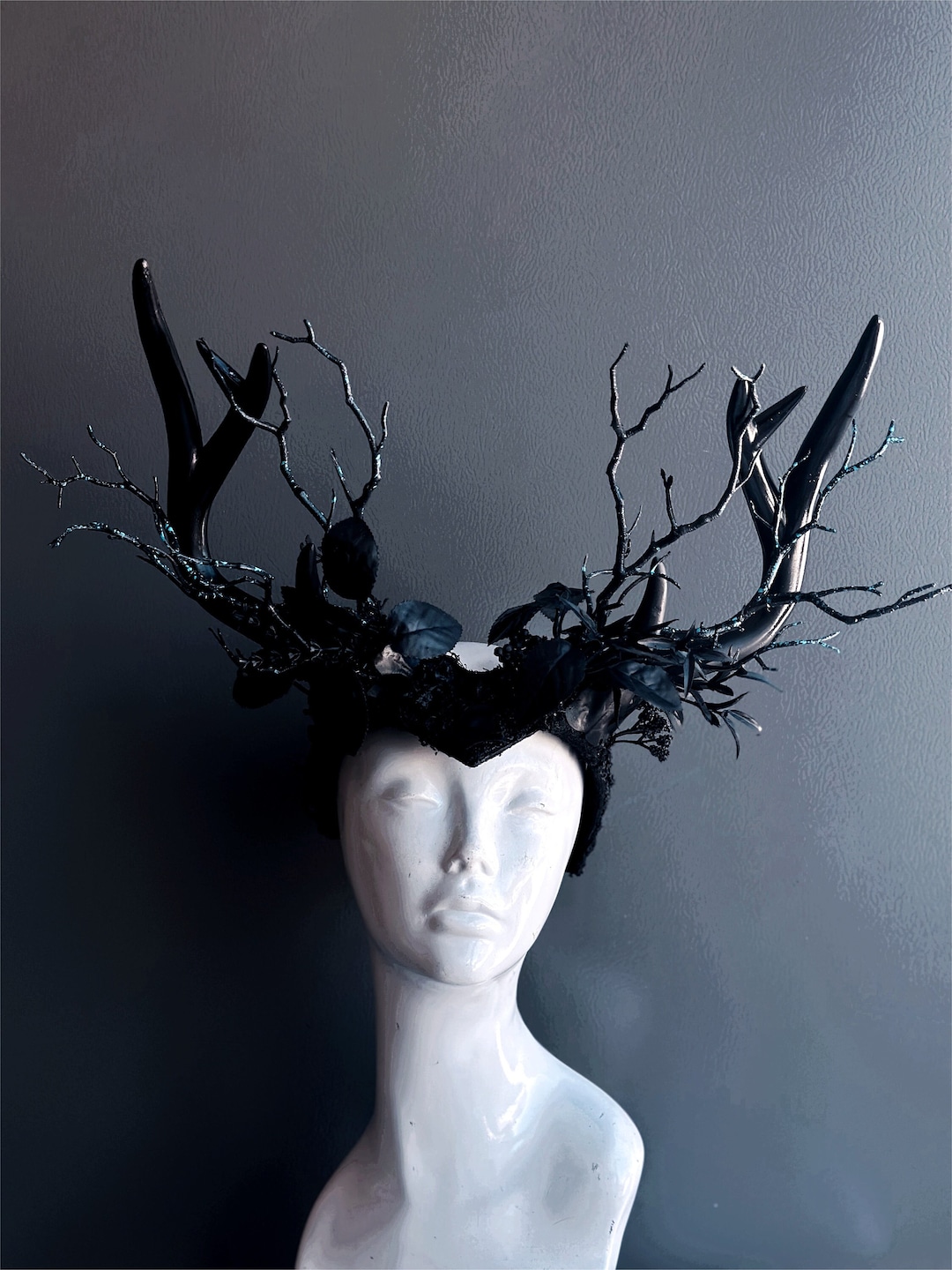 Woodland Forest Headdress - Women's Deer Antler Headpiece Horn Headband ...