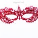 Red Lace Mask With Shimmer, Ruby and Diamonds, Venetian Masquerade Mask ...