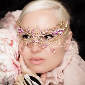 Gold Masquerade Mask, Gold Lace Mask, Gold Mardi Gras Mask, Gold Mask ...