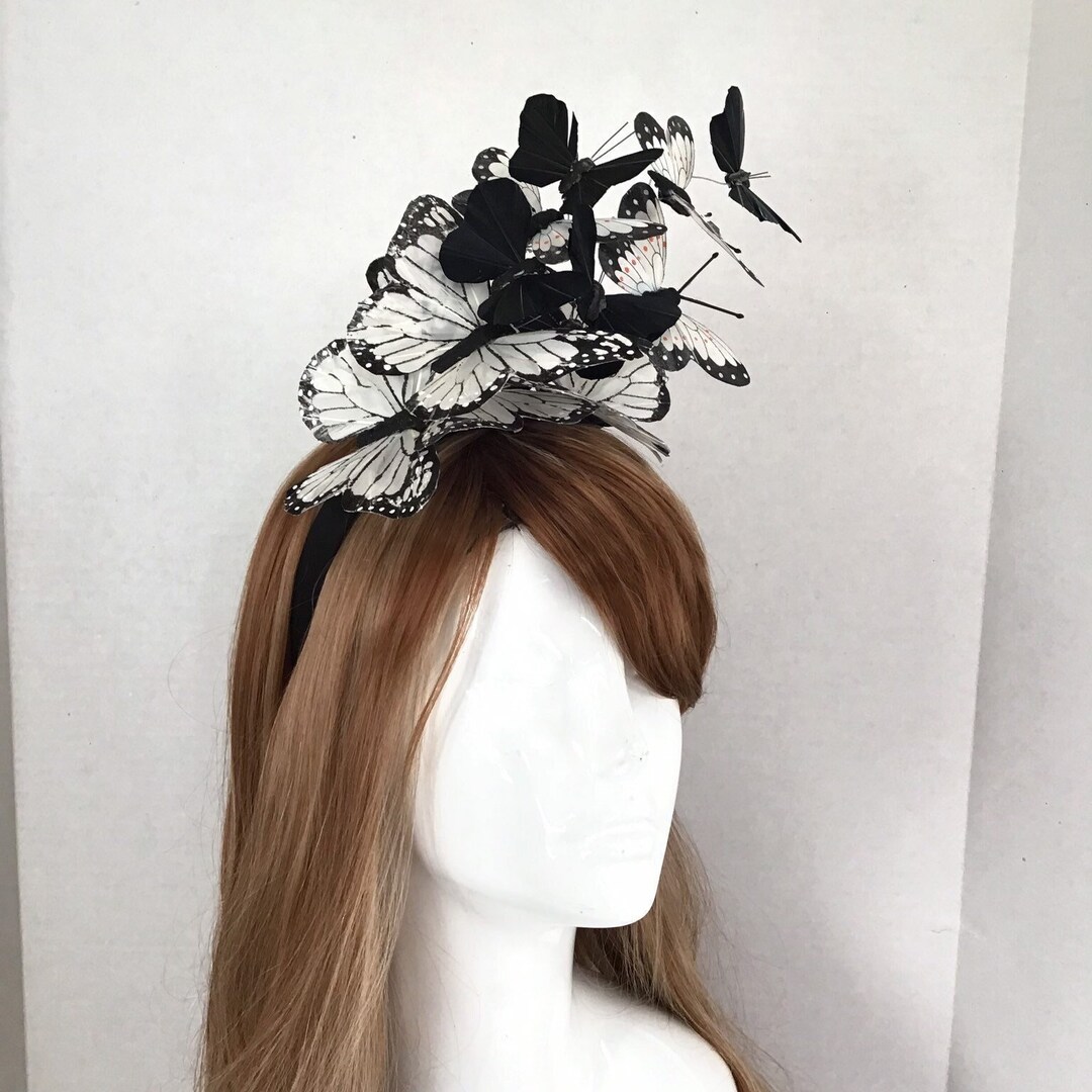 Butterfly Crown Headdress Fascinator Derby Hat Butterfly Headpiece Tea ...