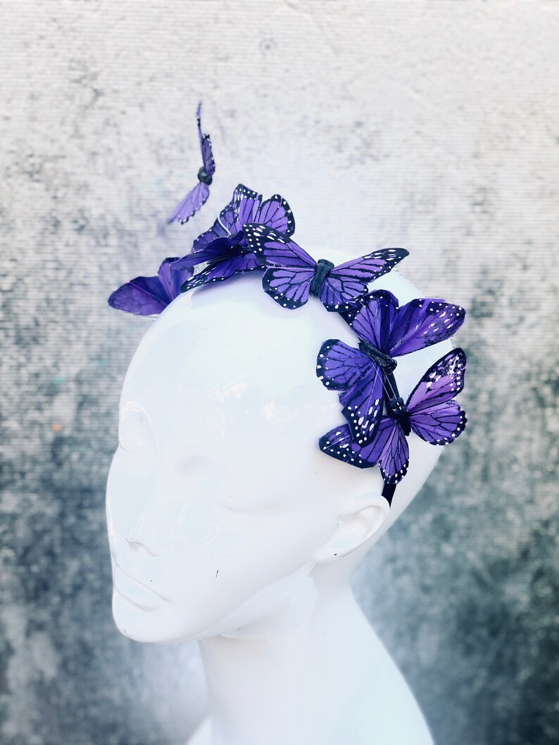 Purple Monarch Headdress Butterfly Tea Party Fascinator - Etsy
