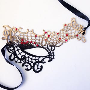 Masquerade Mask Half Face Opera Mask Black or Gold Venetian Mask for ...