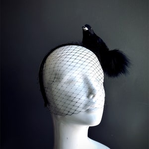 Black Crow Fascinator Halloween Fascinators Bird Fascinator, Bird Hat ...
