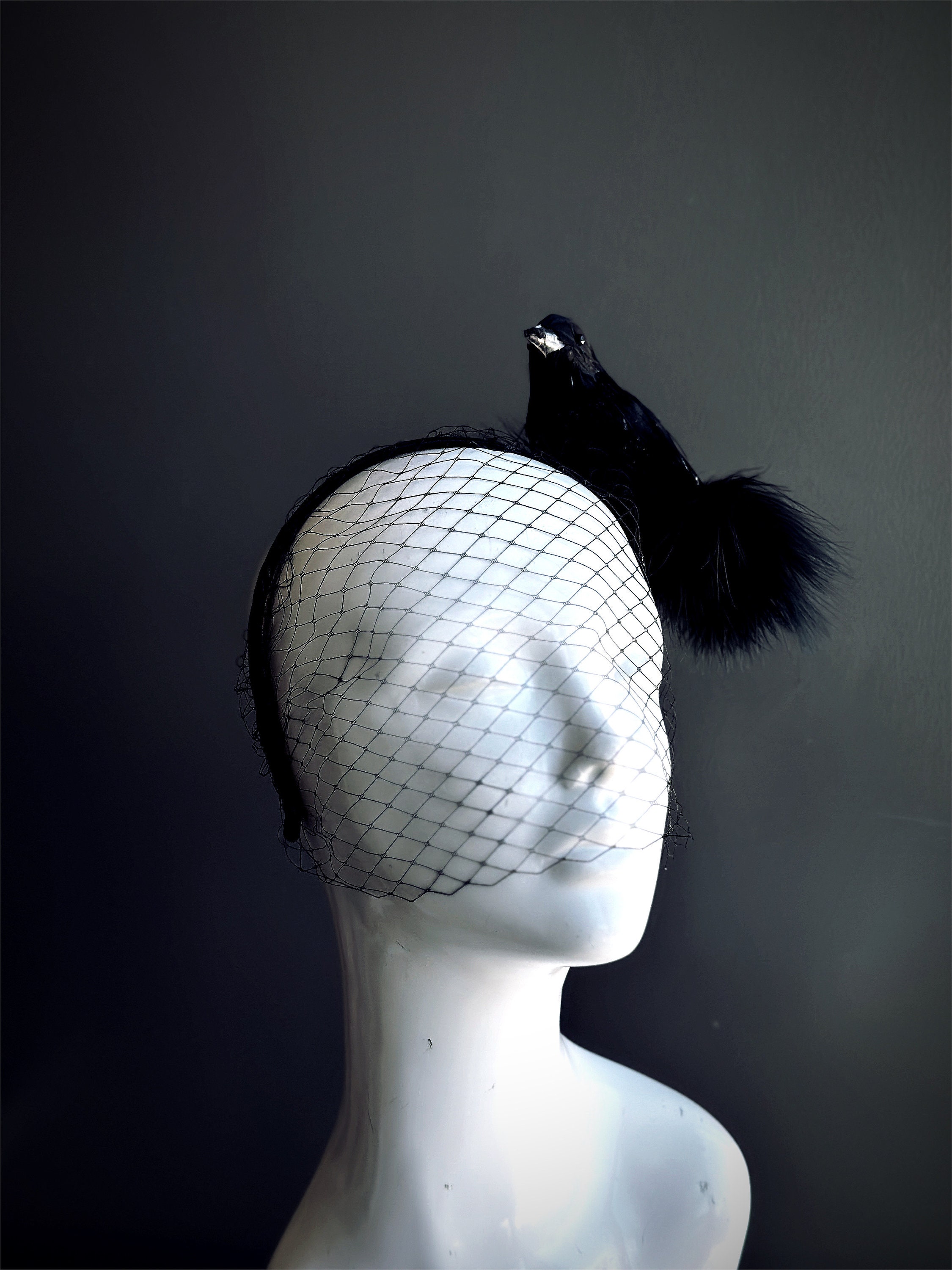 Black Crow Fascinator Halloween Fascinators Bird Fascinator, Bird Hat ...