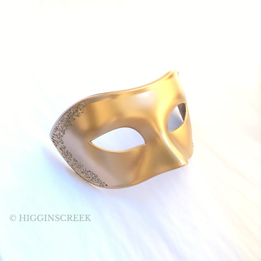 Mens Masquerade Mask Gold Mardi Gras Mask for Men Wedding Prom Party ...
