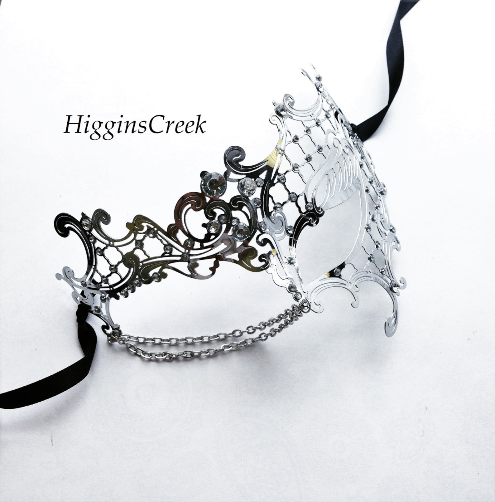 Masquerade Half Face Mask Halloween Metal Mask Asymmetric Mask - Etsy