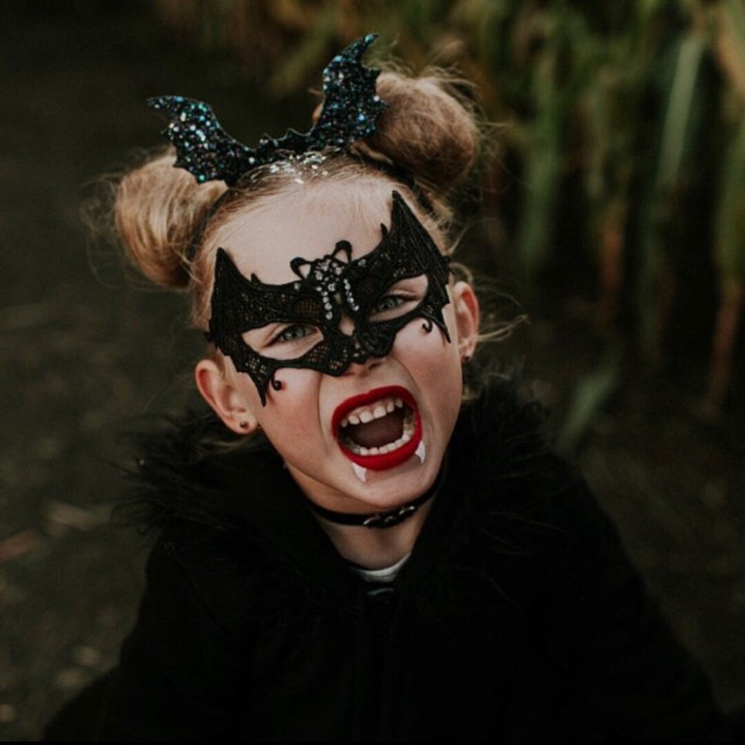 Children Bat Lace Mask, Halloween Bat Mask Costume Masks Mother ...