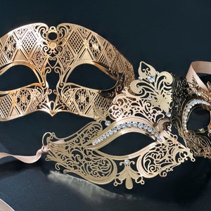 Gold Masquerade Mask Women Laser Cut Metal Eye Mask Girls Party Mask - Etsy