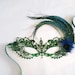 Emerald Green Masquerade Mask Woman, Emerald Green Lace Mask With ...