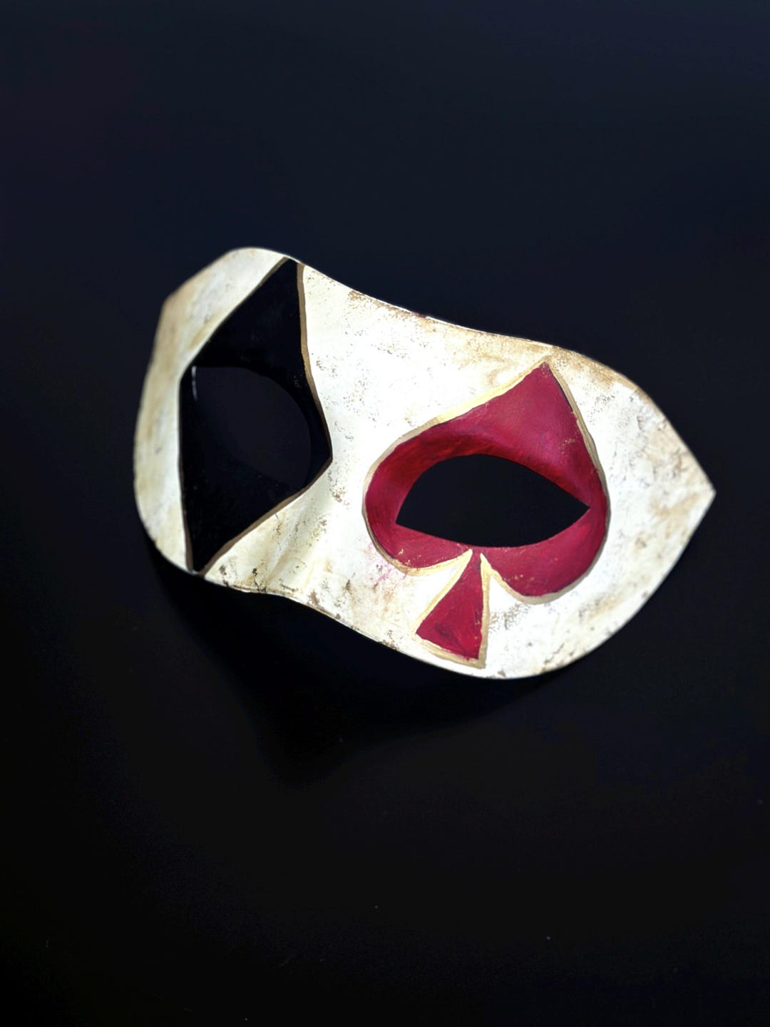 Casino Royale Mask: Card Dealer Red Spade & Diamond Harlequin Mask - Etsy