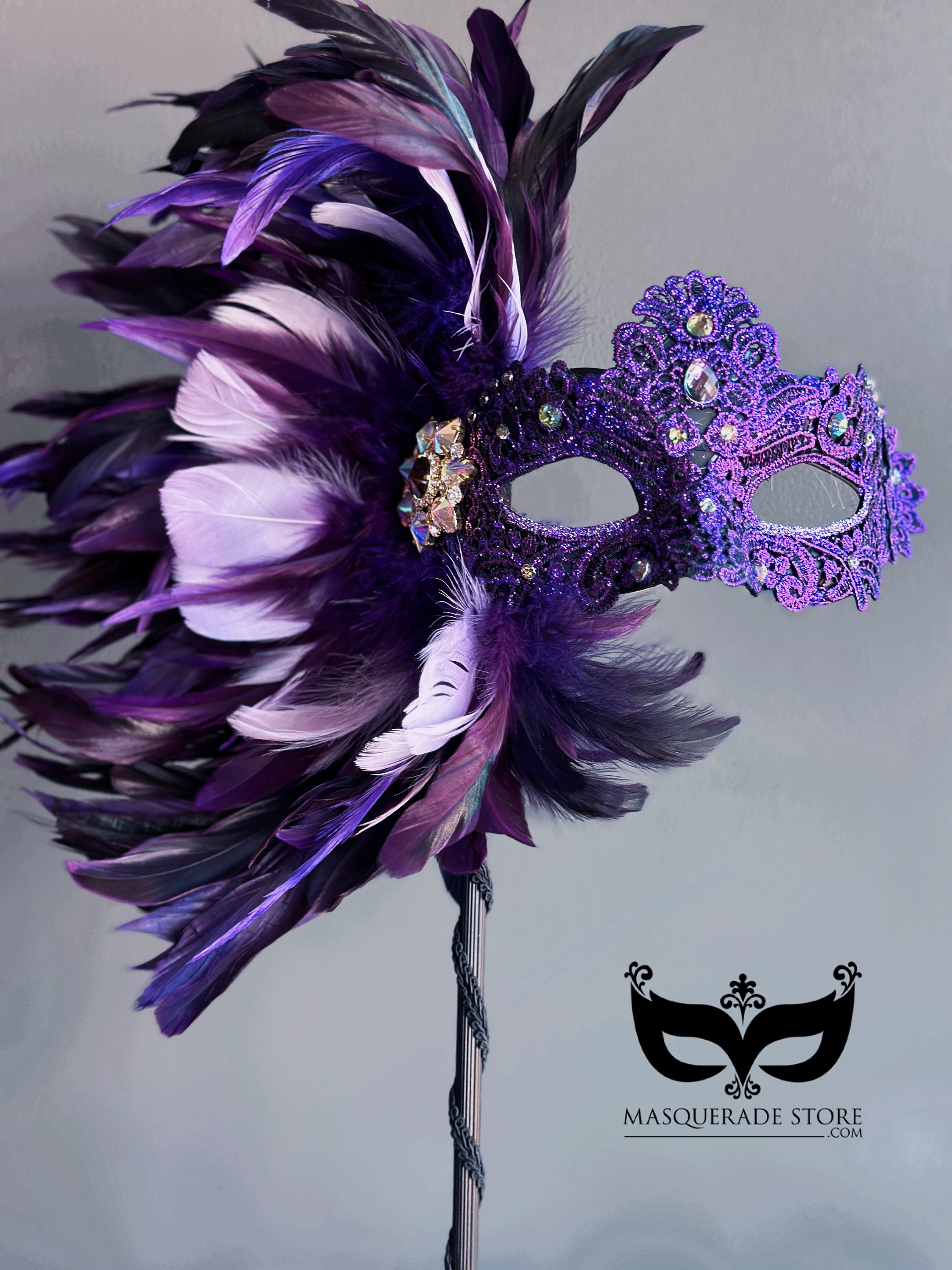 Purple Masquerade Mask, Mask, Feather Masks, Masquerade Ball Masks ...