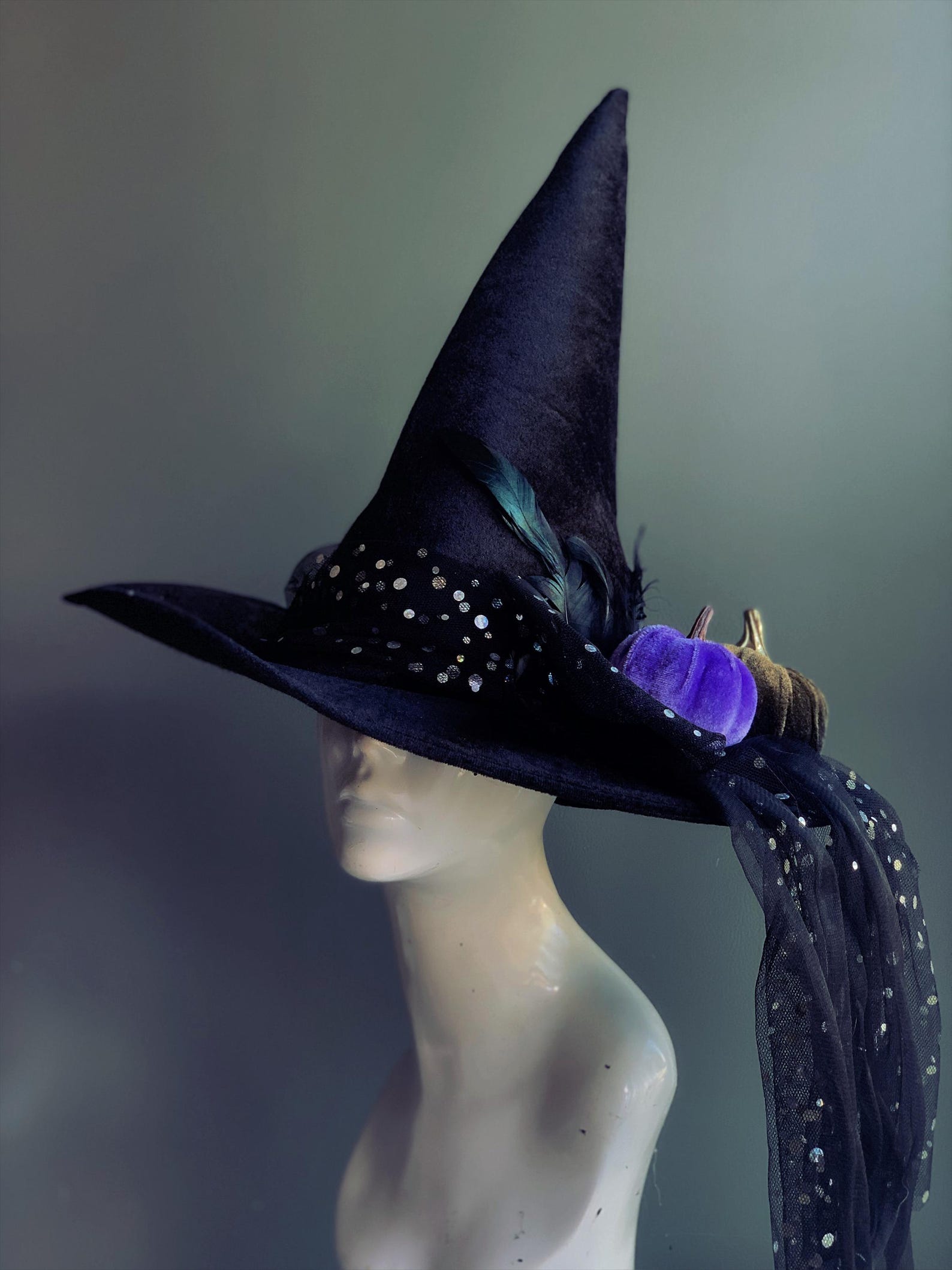 Black TALL Witch Hat Pointy Witches Hat Wizard Hat Witching Hat Wide ...