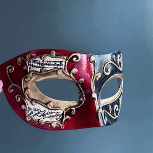 Red Mens Masquerade Mask, Harlequin Mask, Venetian Masquerade Mask ...