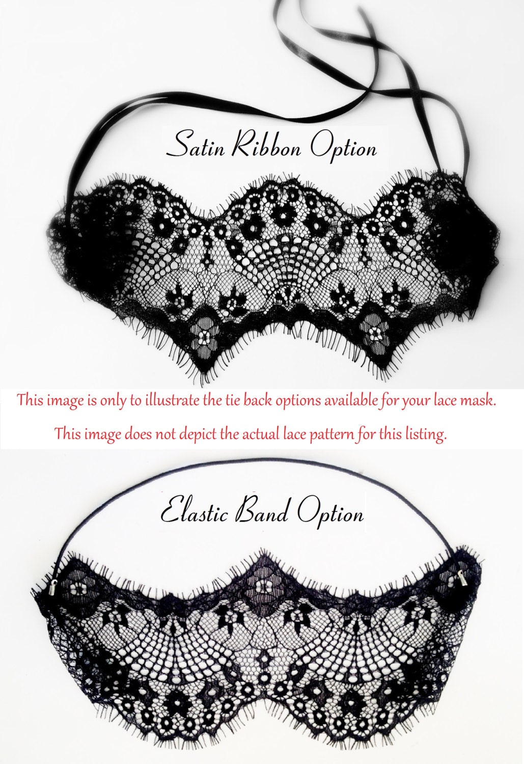 Black Lace Masquerade Mask, Tie Back Lingerie Blindfold - Etsy