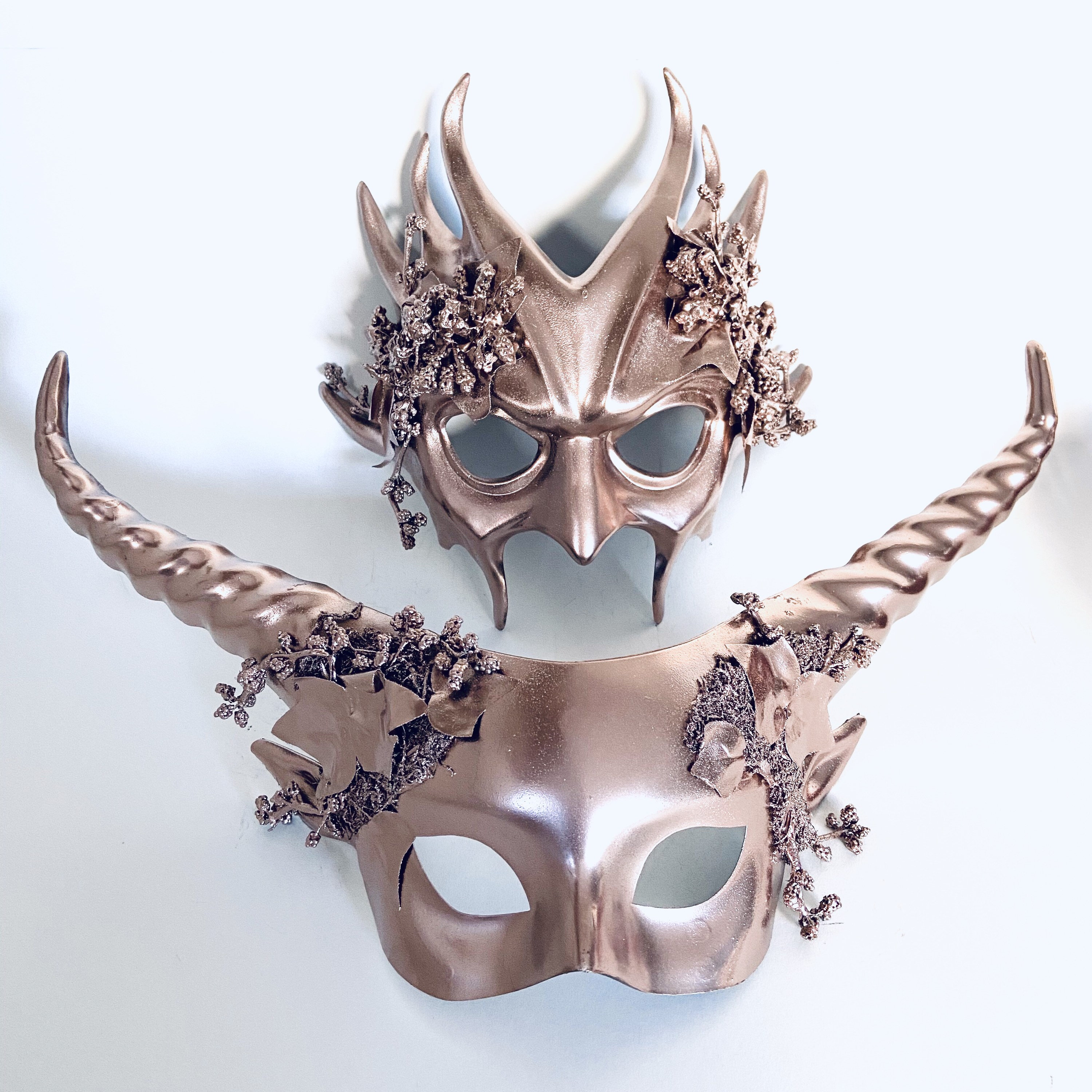 Couples Masquerade Mask Forest Masks Nature Masks Horn | Etsy