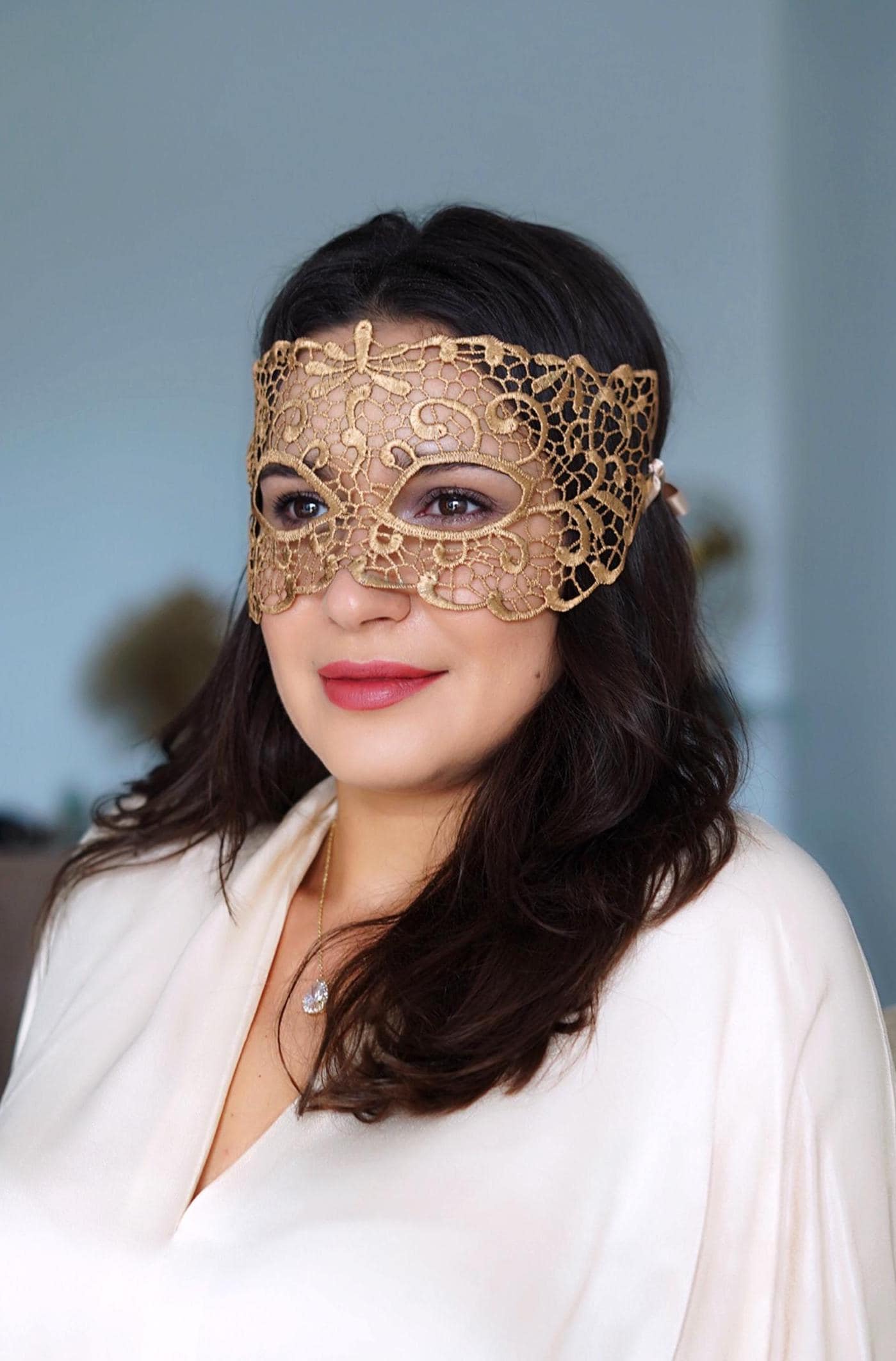 Golden Masquerade Mask Womens Masks Gold Lace Mask Masquerade Party ...