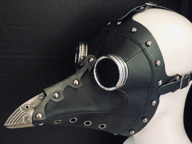 Black Silver Plague Doctor Mask Bird Face Mask Steampunk Raven | Etsy