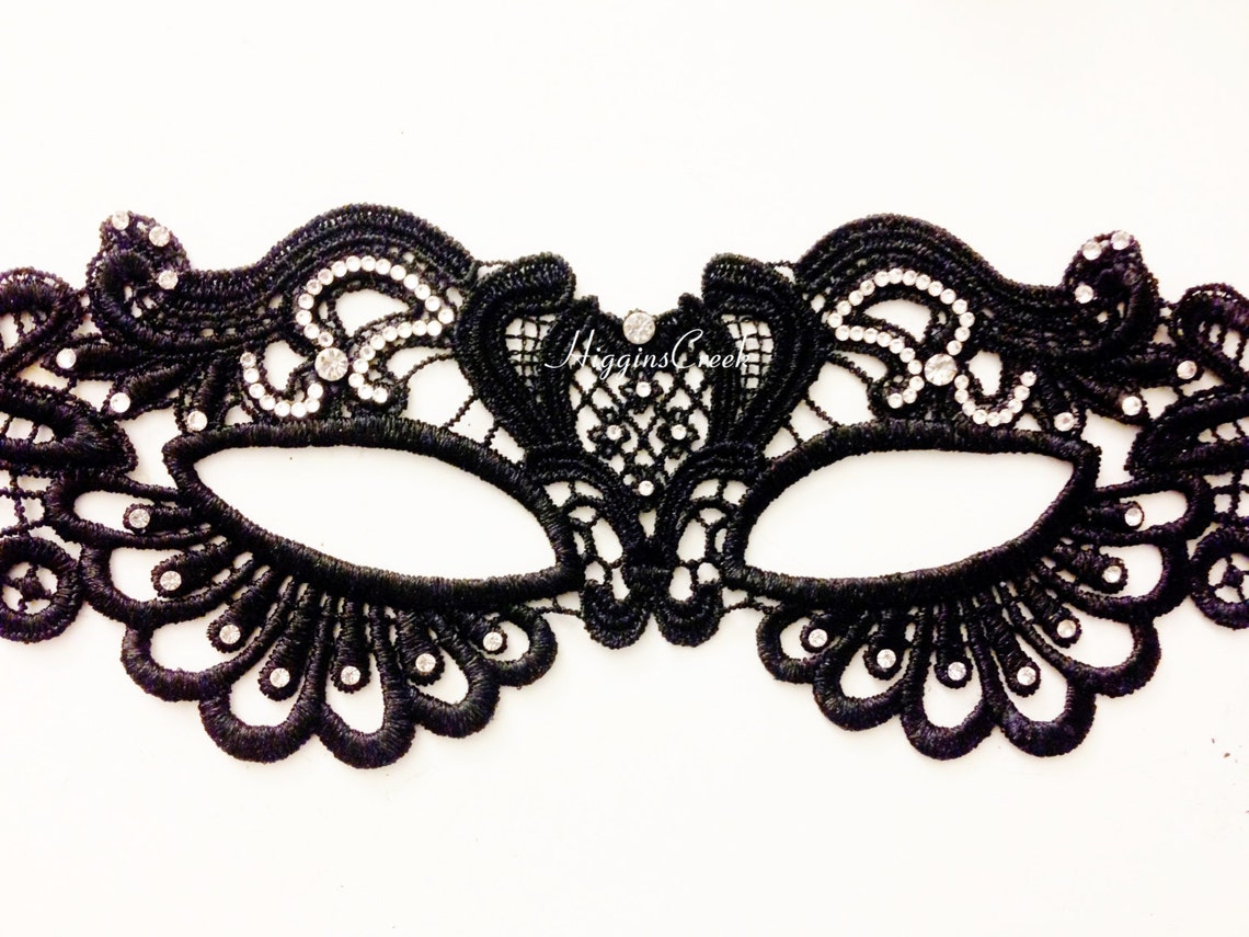 Black Lace Mask Embroidery Lace Mask Halloween Mask | Etsy