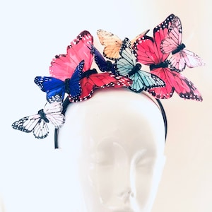 Butterfly Headband Black Butterfly Fascinator Headpiece Derby Hat Black ...