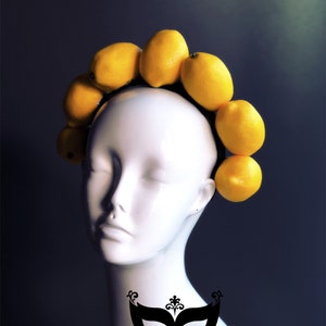 Lemon Headpiece Lemon Hat Yellow Fascinator Hat SUMMER Headband Tea ...