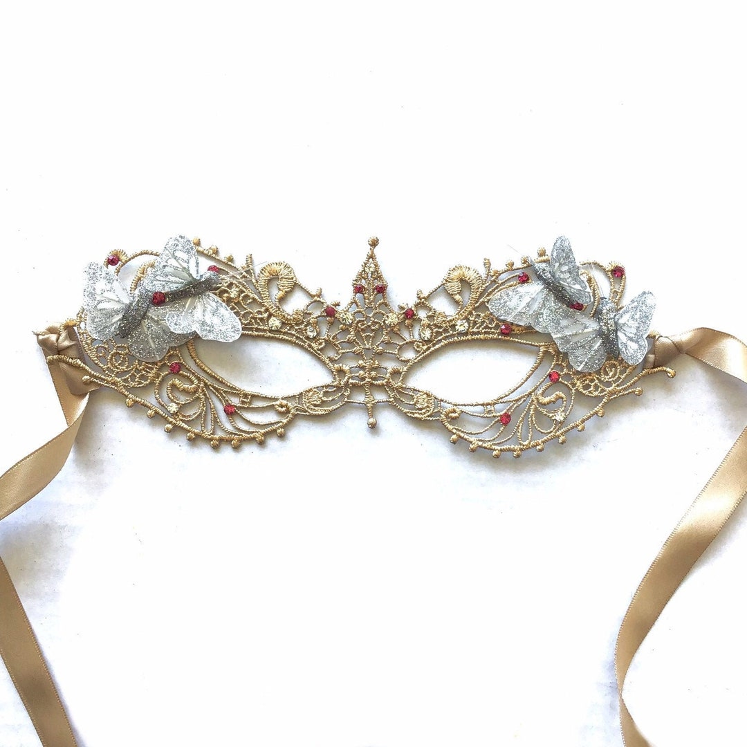 Gold Lace Mask Women L Silver Butterfly Mask L Masquerade Mask L ...