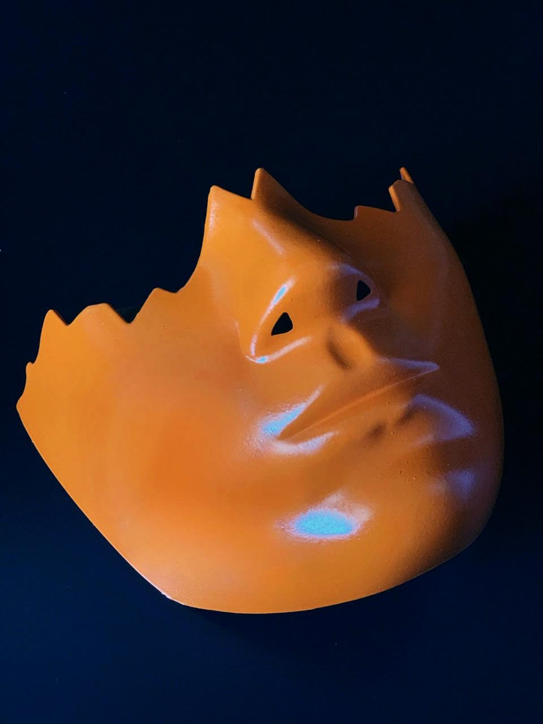 Orange Halloween Mask Cracked Face Mask Half Face Masquerade Mask - Etsy