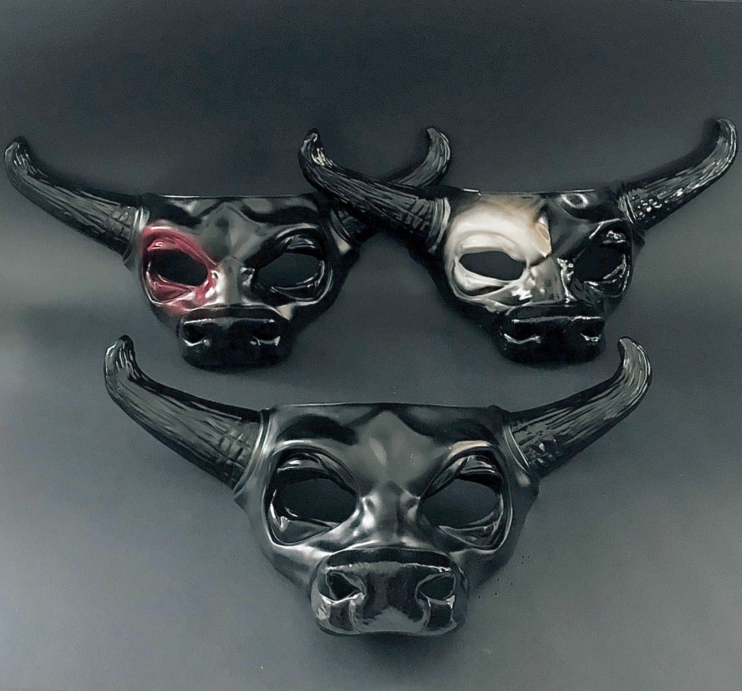 Masquerade Mask Halloween Masks Bull Horn Mask Halloween Rodeo Mask ...