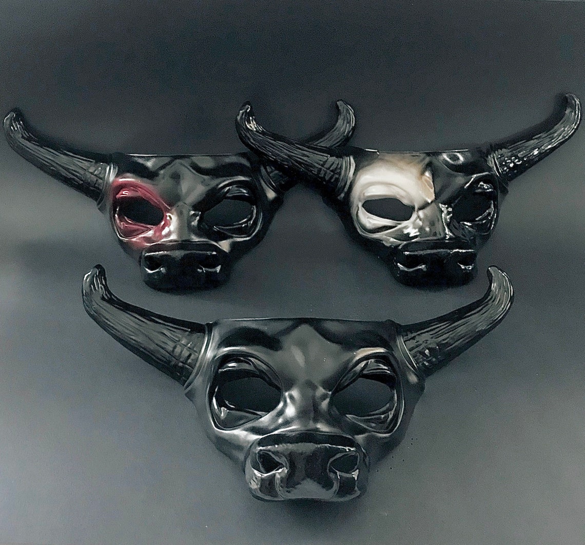 Masquerade Mask Bull Horn Mask Halloween Rodeo Mask Halloween - Etsy