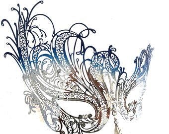 Navy Masquerade Mask | Etsy