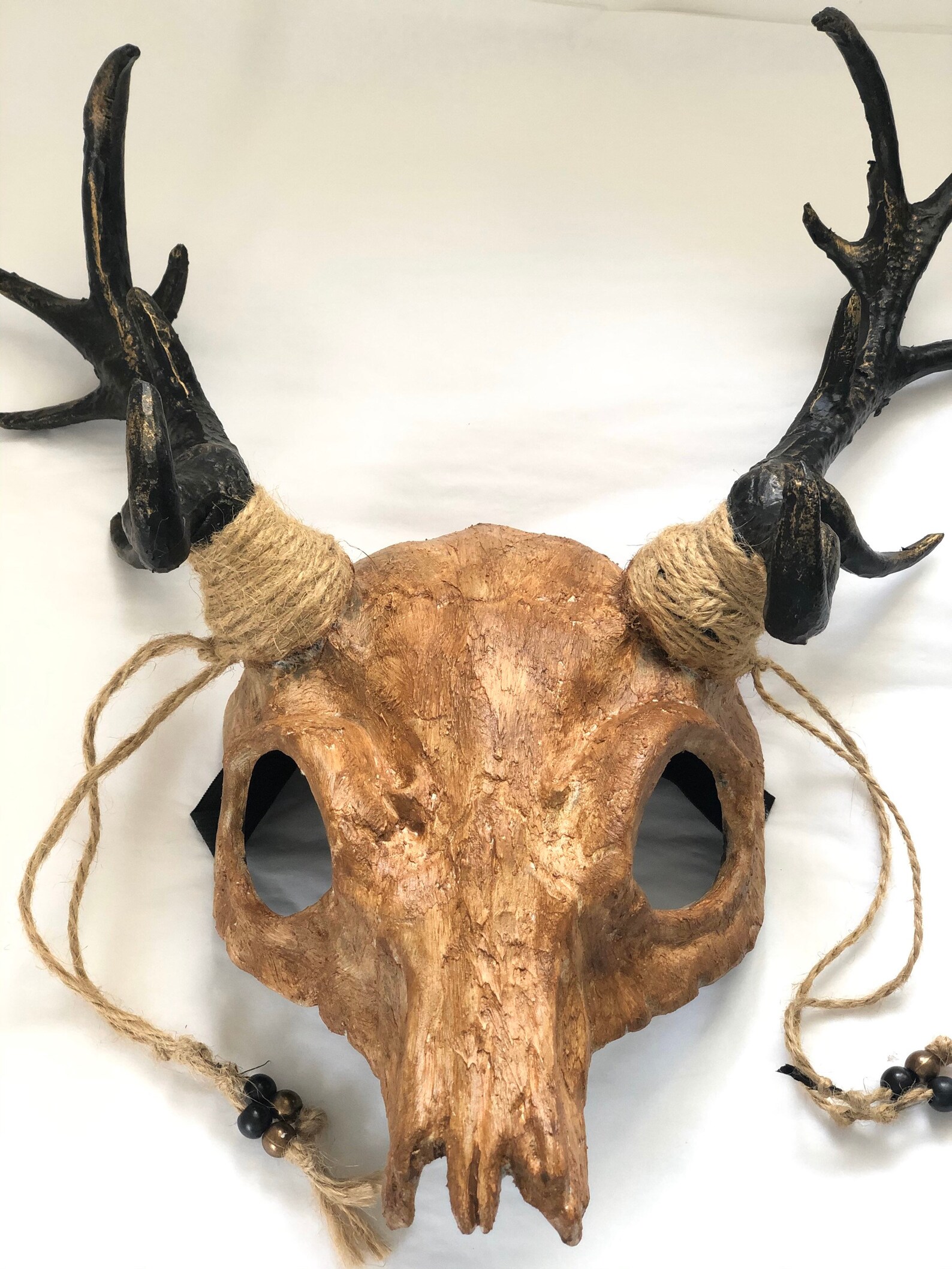 Deer Antler Pagan Ritual Skull Headdress, Samhain Witch Gaelic Festival ...