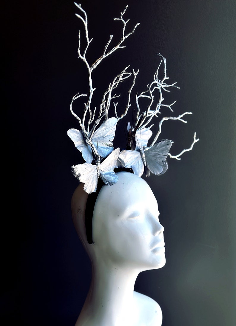 Silver Nature Crown, Woodland Forest Headpiece, Tree Branch Magical ...