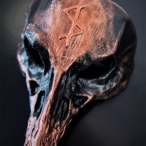 Crow Skull Mask Norse Runes | Copper/black | Adult - Etsy