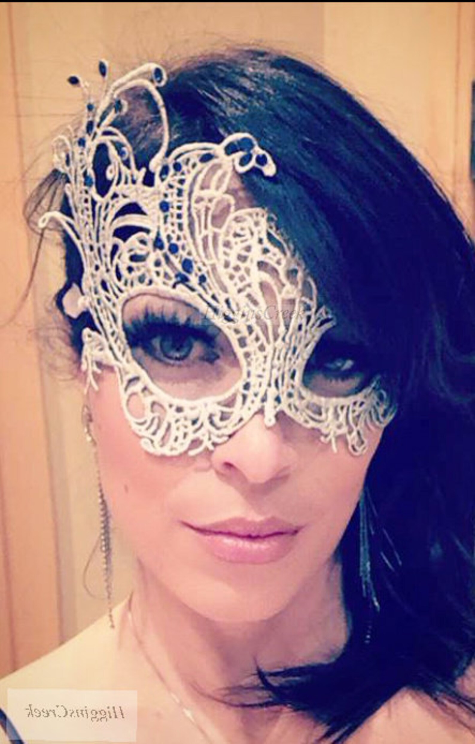 Silver Masquerade Mask Woman With Sapphire Blue Rhinestones L - Etsy